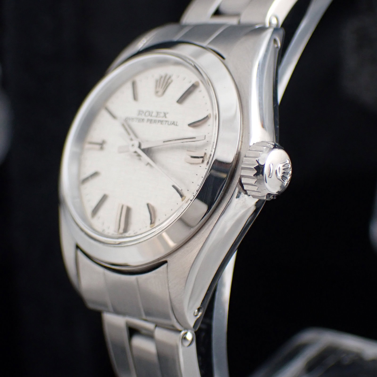 ROLEX ロレックス オイスターパーペチュアル 6718 リネンダイヤル シルバー文字盤 - TOKIBAKARI｜ときばかり